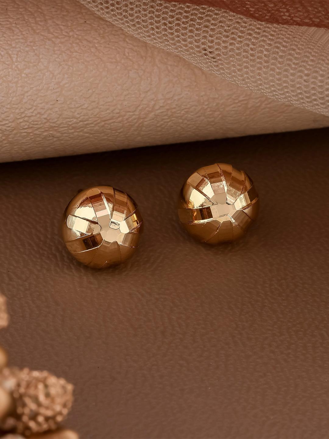 Buy QUERALT Gold Plated Spherical Shaped Studs - Earrings for Women ...