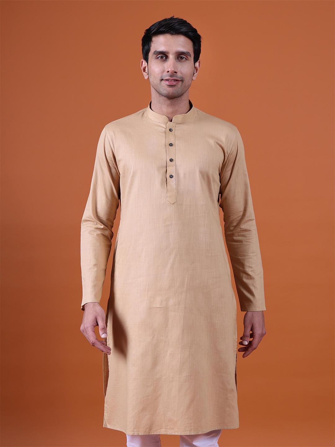 Buy NAMASKAR Men Solid Festive Cotton Straight Kurta - Kurtas for Men ...