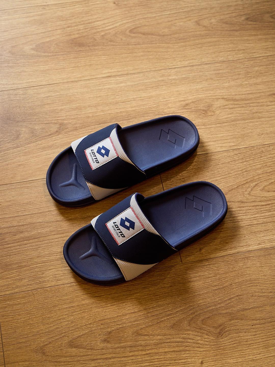 Buy Lotto Men Enduro Strip Navy Slides - Flip Flops for Men 34447497 ...