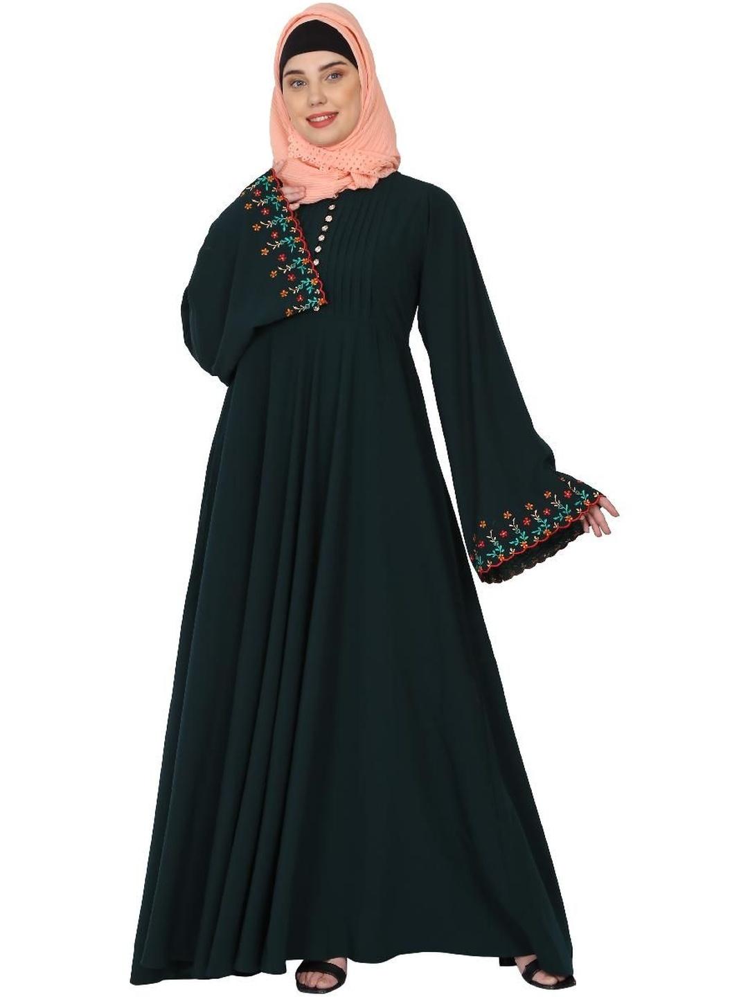 Buy BT Being Traditional Umbrella Abaya With Embroidery Work Burqas ...