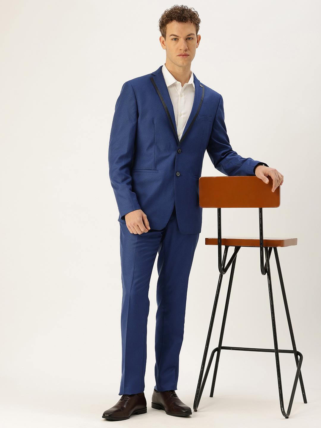 Buy Peter England Textured Neo Slim Fit Single Breasted Two Piece ...