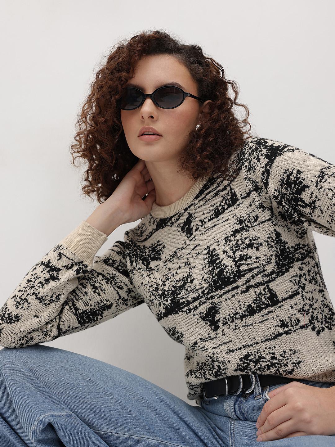 Buy The Roadster Life Co. Abstract Design Regular Fit Pullover ...