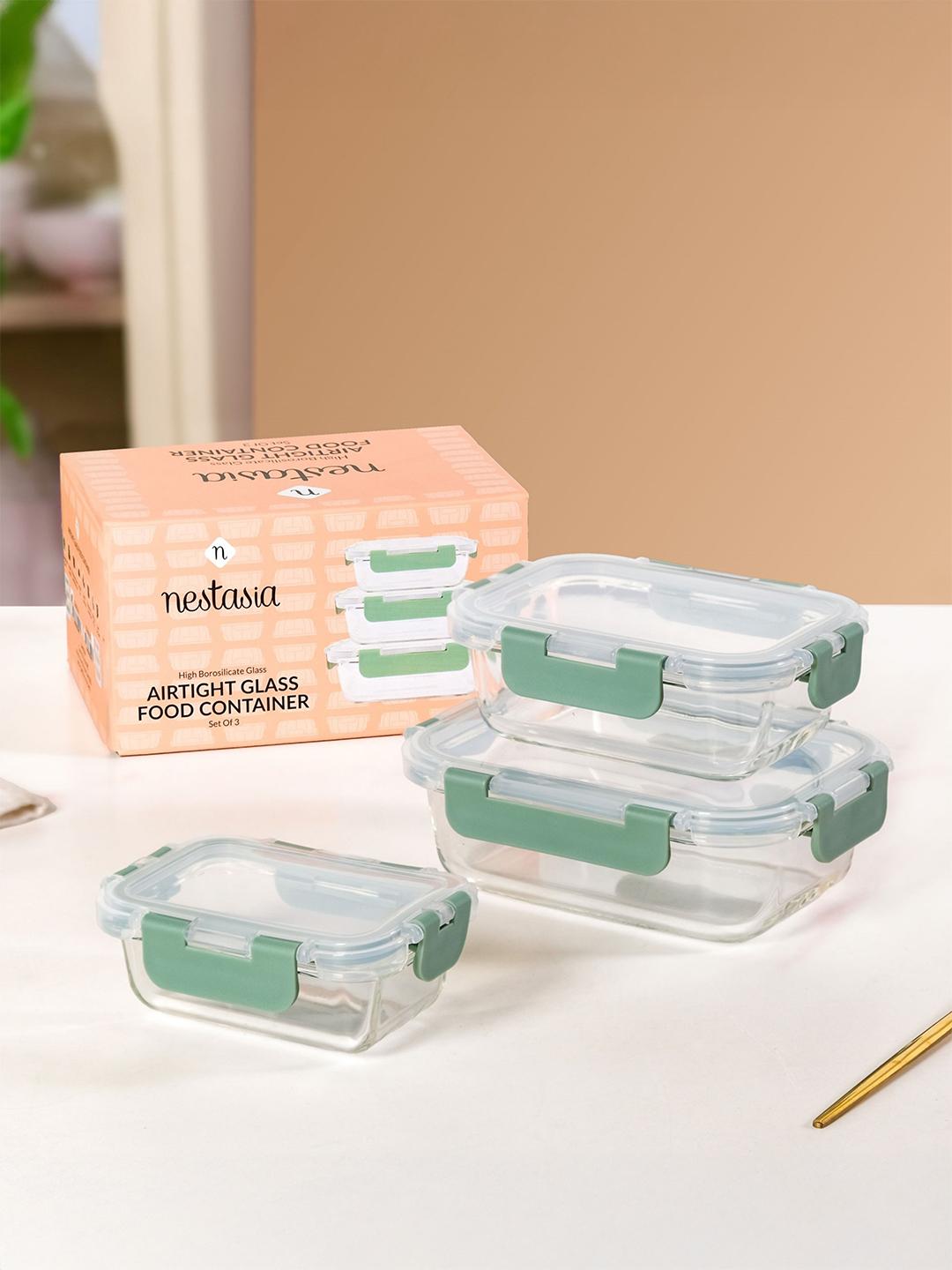 Buy Nestasia Unisex Transparent 3 Pieces Microwave Safe Airtight ...