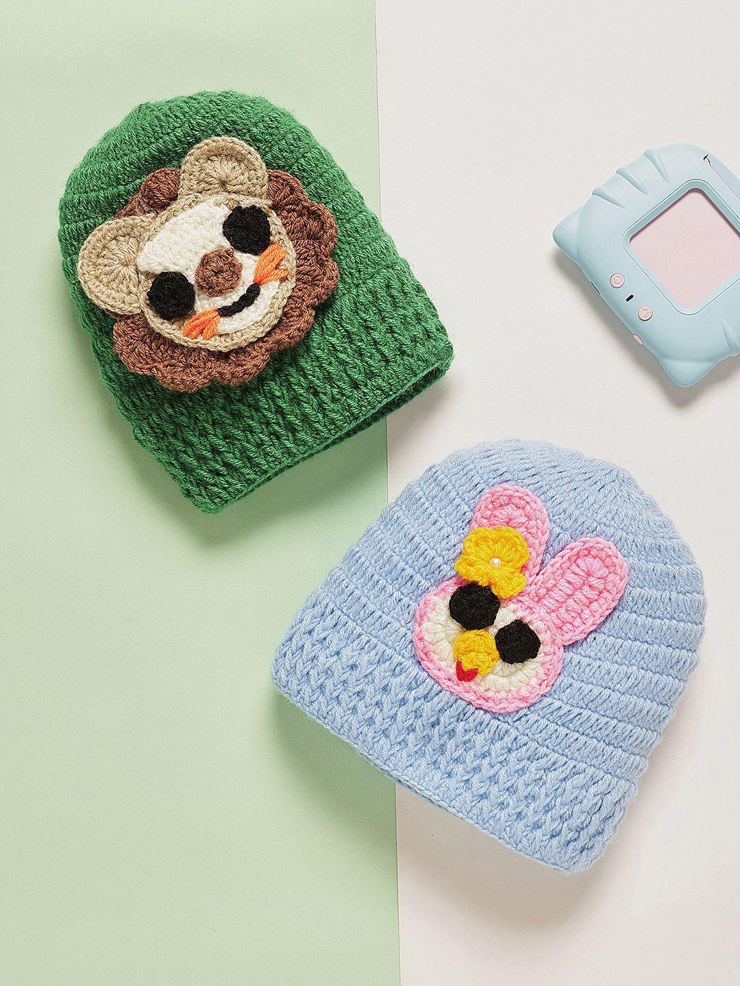 Buy CHUTPUT Infants Set Of 2 Woolen Beanies - Caps for Unisex Kids ...