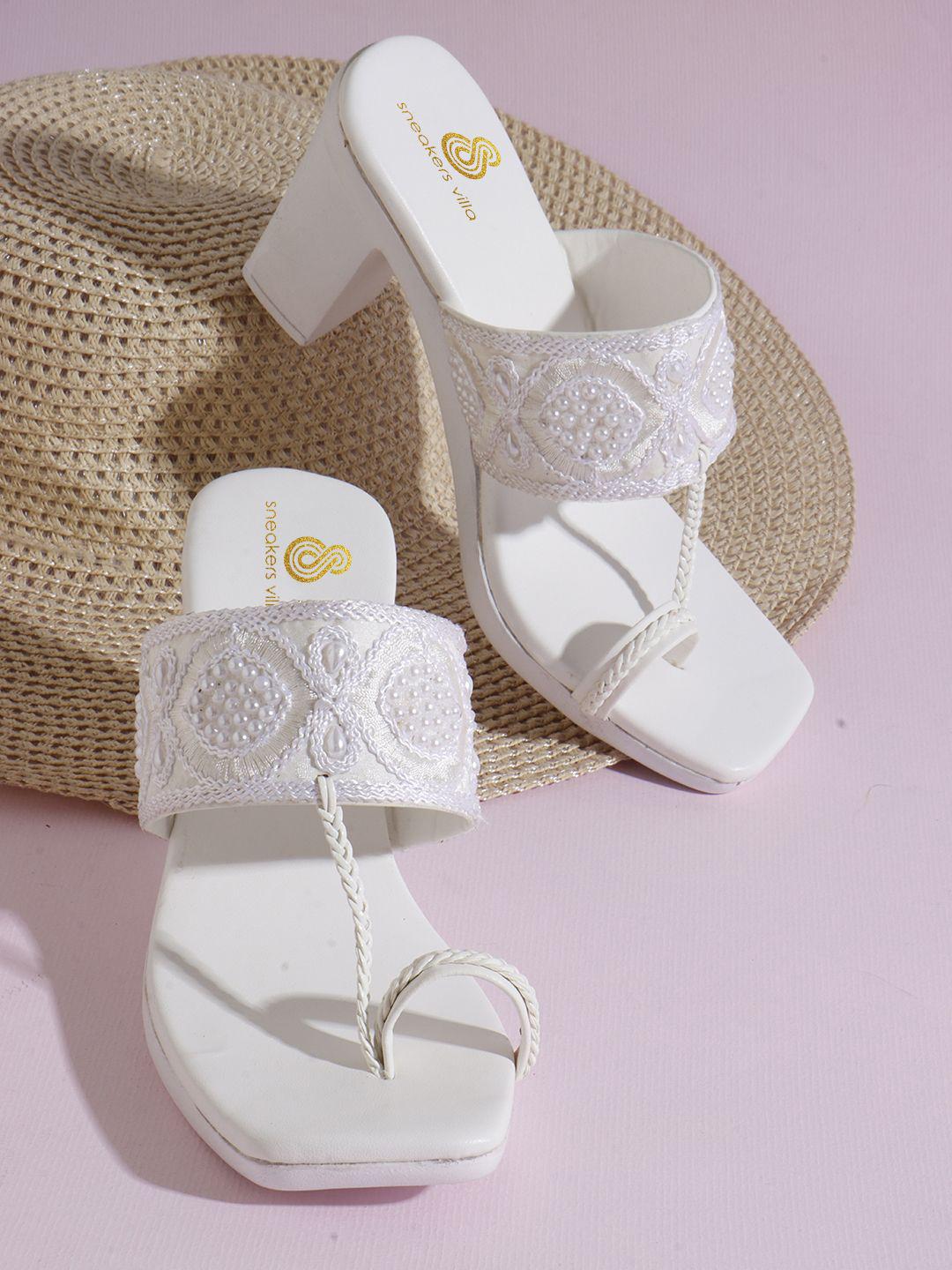 Buy Sneakers Villa Embellished Block Sandals - Heels for Women 36606197 ...
