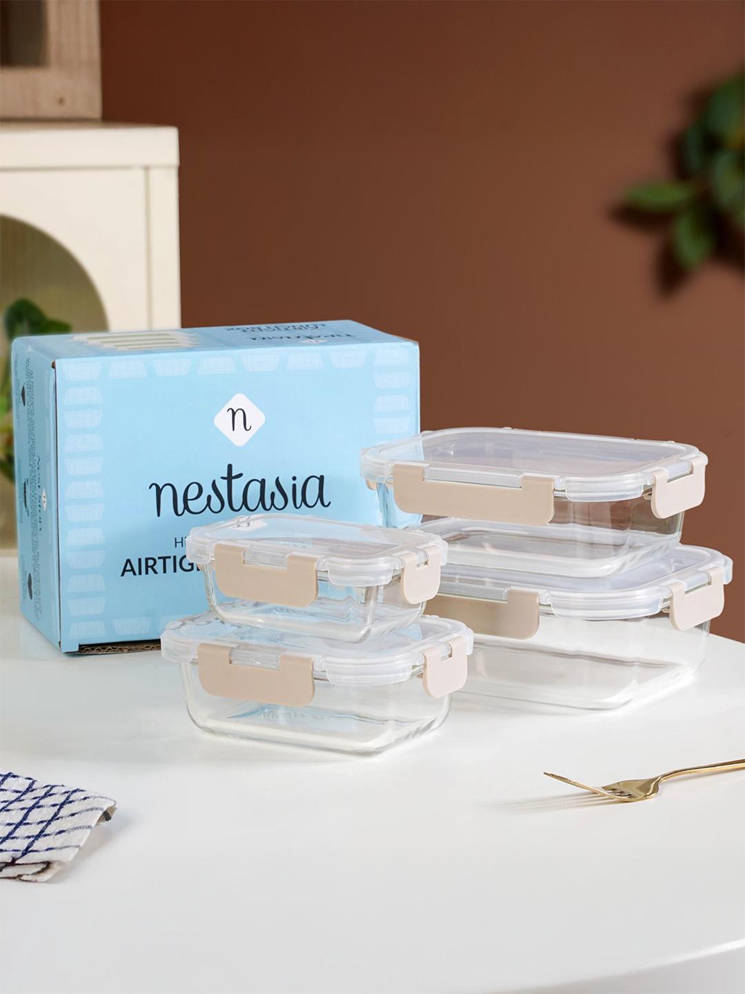 Buy Nestasia Unisex Transparent Borosilicate Glass Container ...