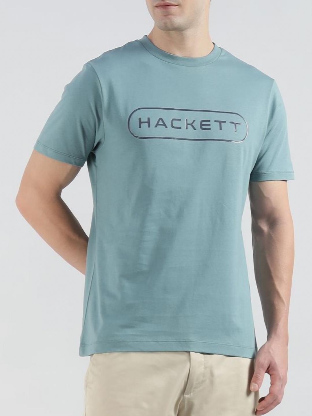 Buy HACKETT LONDON Brand Logo Printed Pure Cotton T Shirt - Tshirts for ...
