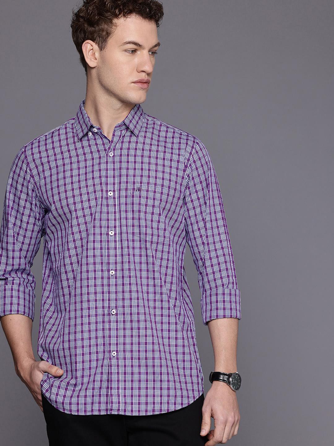 Buy Raymond Contemporary Fit Checked Pure Cotton Casual Shirt - Shirts ...