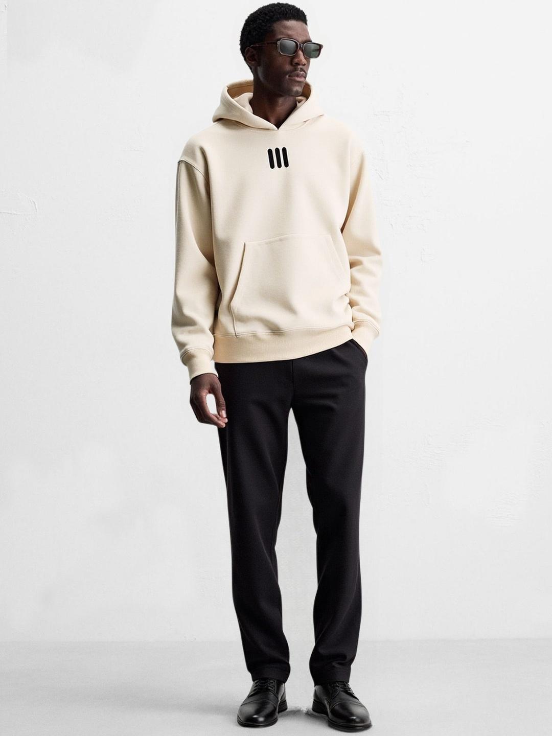 Buy HERE&NOW Men Apricot Hooded Sweatshirt - Sweatshirts for Men ...