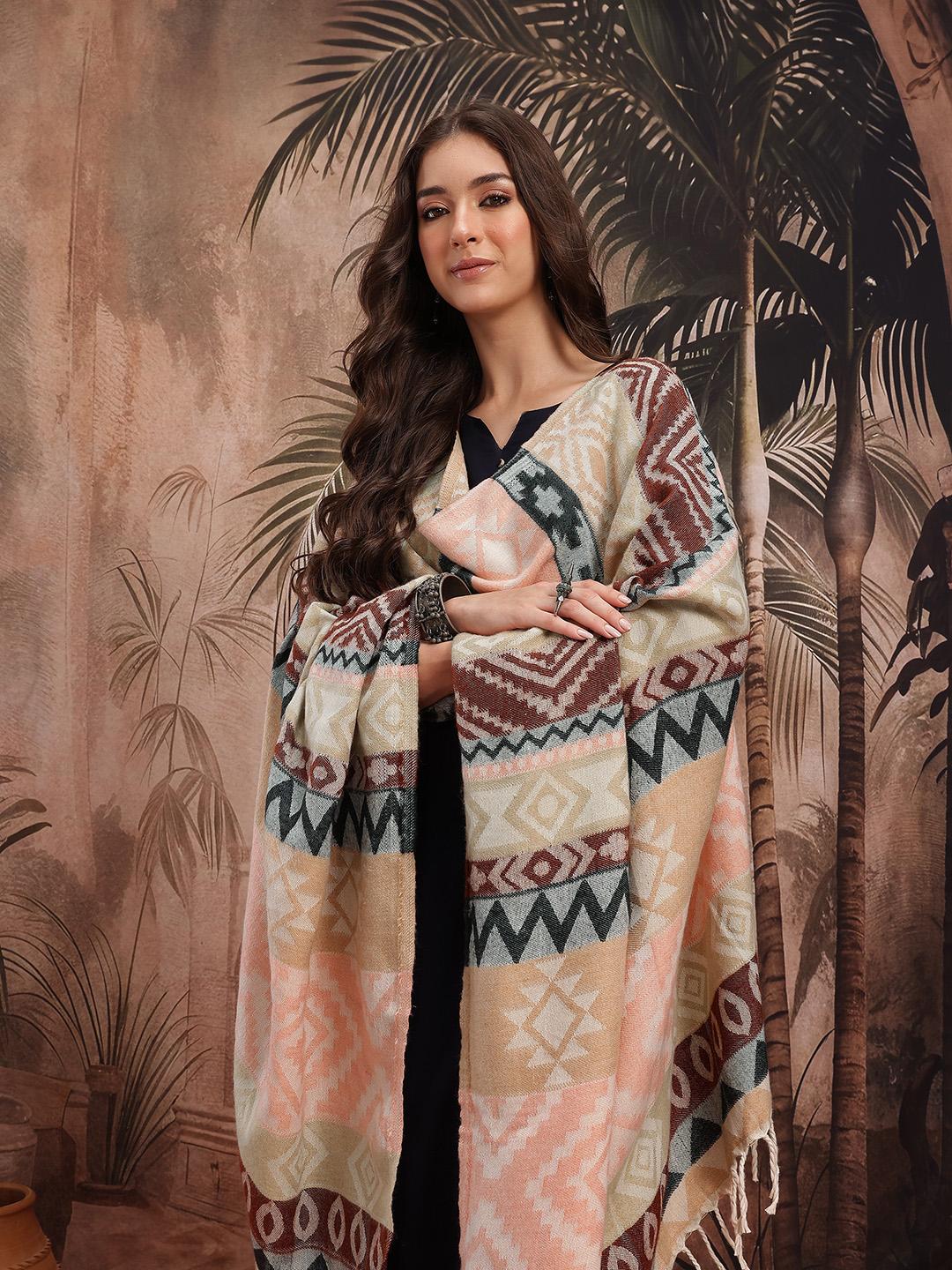 Buy Sangria Women Woven Design Shawl - Shawl for Women 36494103 | Myntra