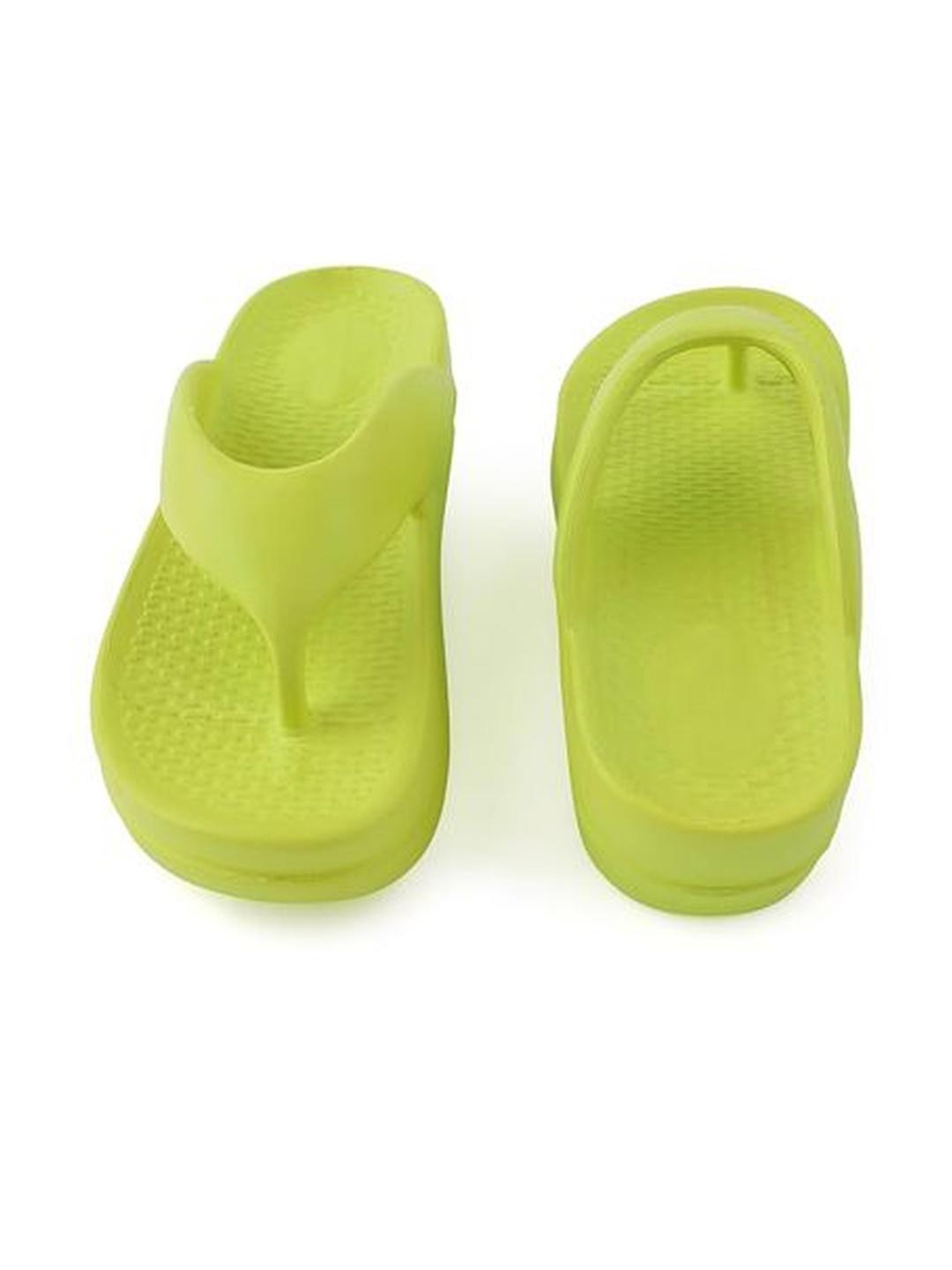 Buy DressBerry Women Lime Green Rubber Thong Flip Flops - Flats for ...