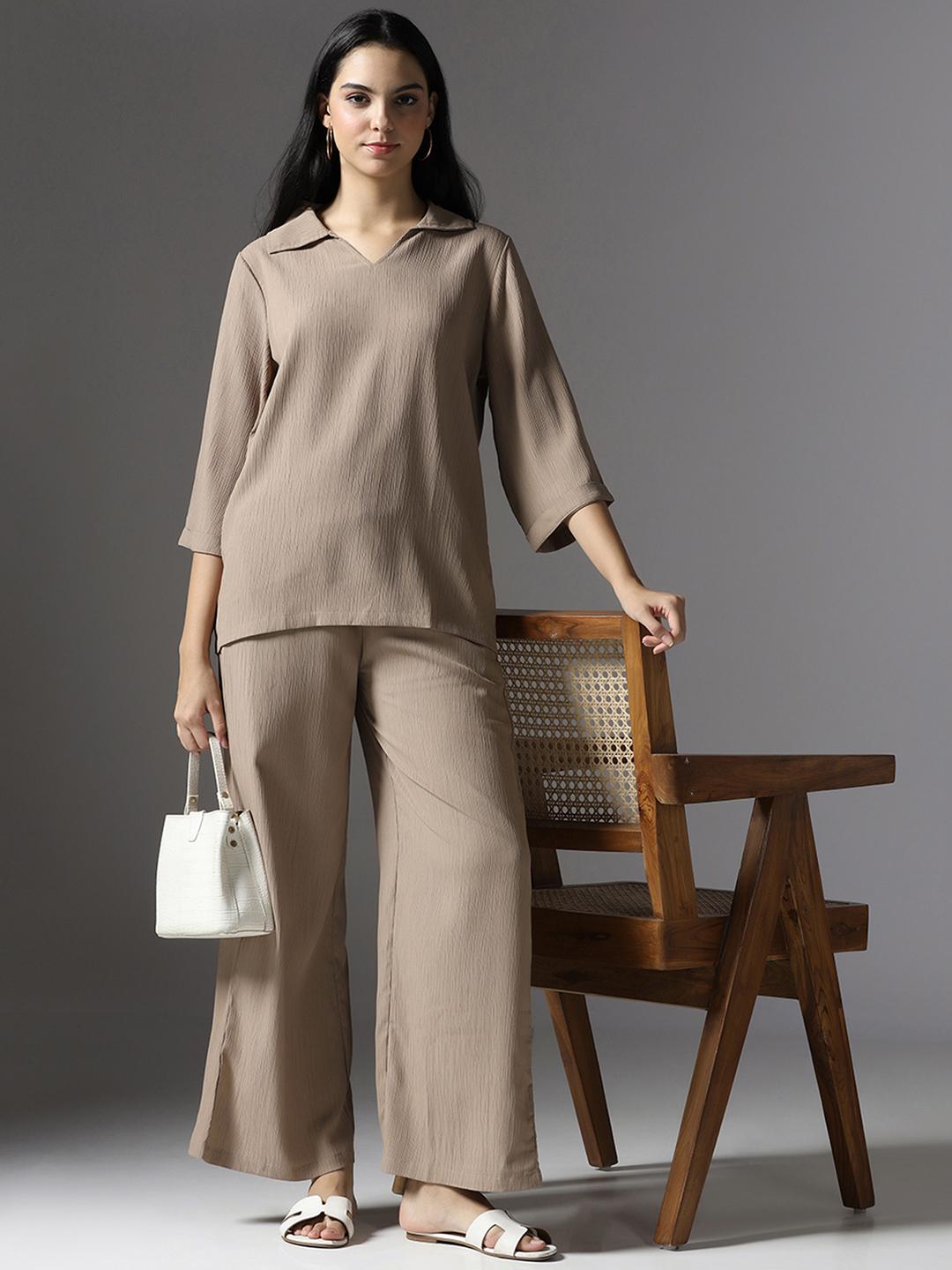 Buy Selvia Edge Weekend Blossom Collection Shirt Collar Top With ...