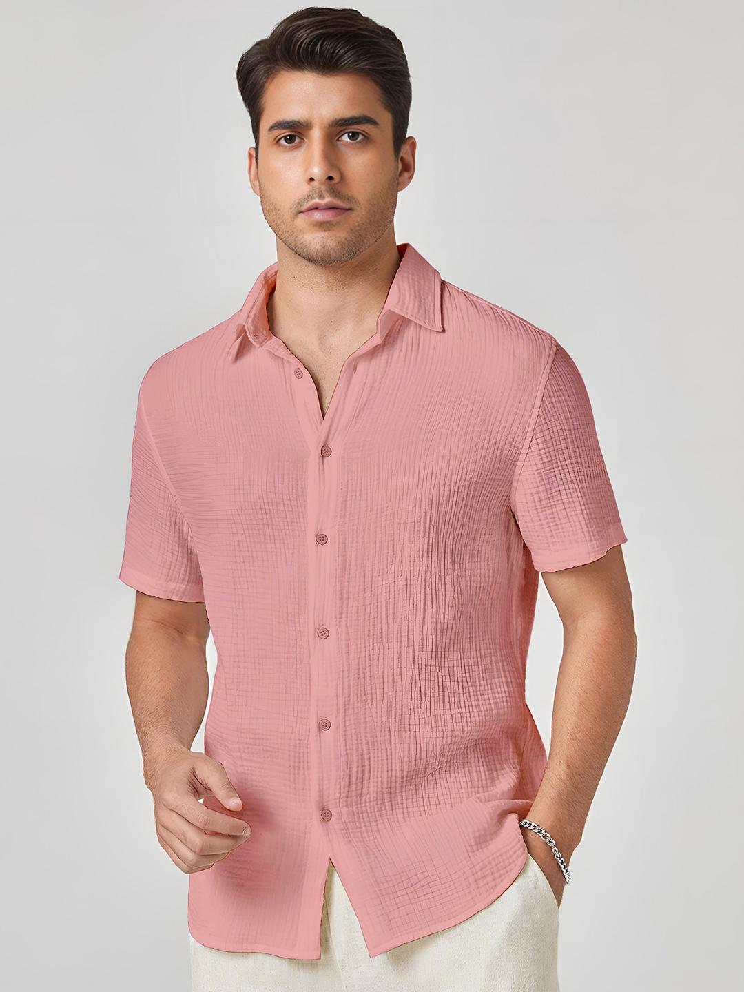 Buy WEBRIC Standard Spread Collar Textured Cotton Opaque Shirt - Shirts ...