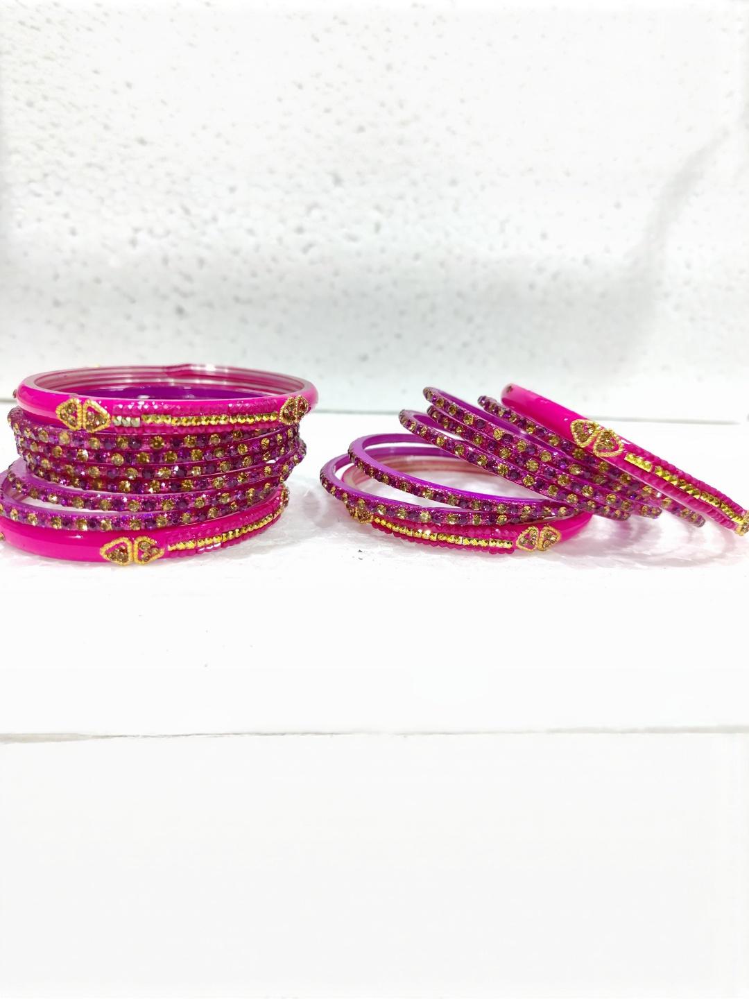 Buy SAVORADE Set Of 16 Purple Glass Bangle - Bangle for Women 36629250 ...
