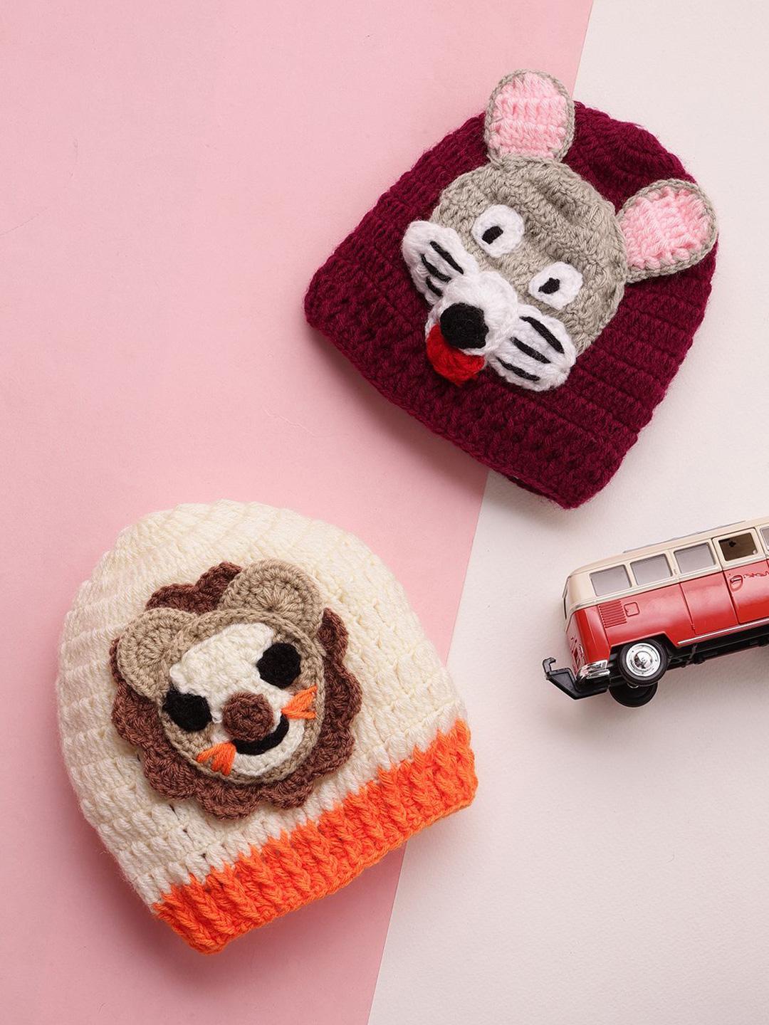 Buy CHUTPUT Infants Set Of 2 Woolen Beanies - Caps for Unisex Kids ...