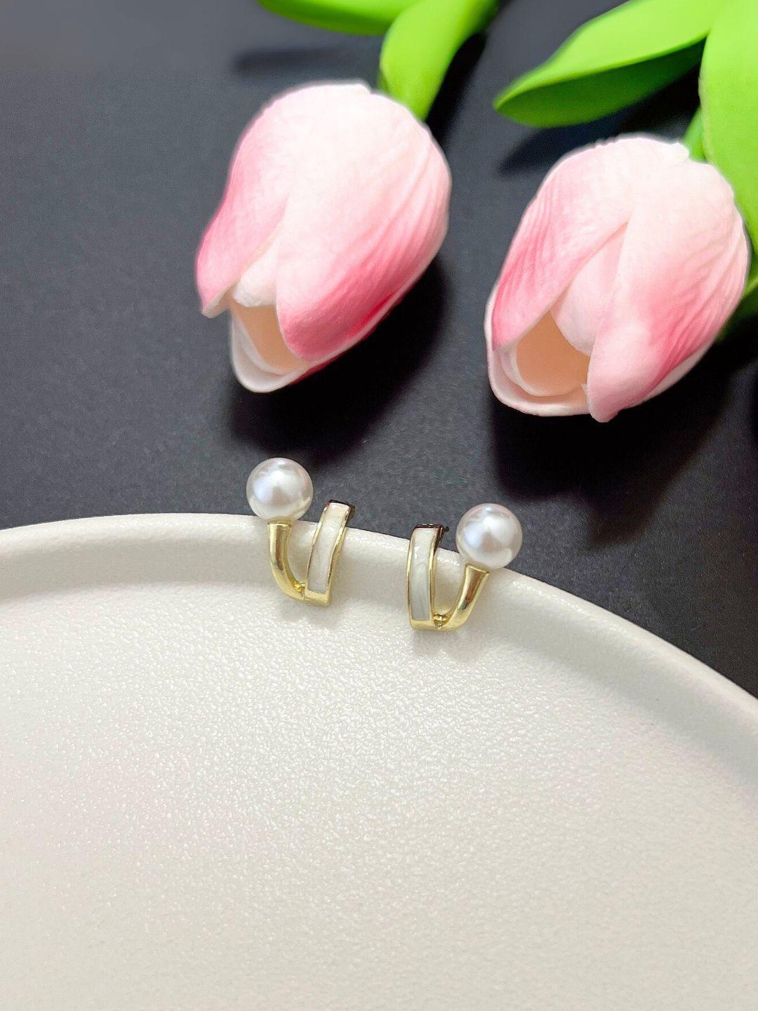Buy COOLWOOL Gold Plated Spherical Shaped Studs - Earrings for Women ...