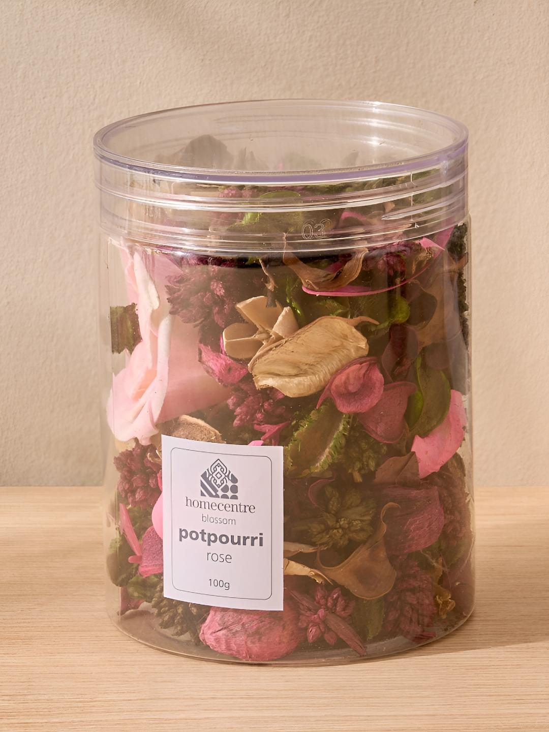 Buy Home Centre Pink & Green Rose Potpourri Jar 100gm - Potpourri for ...
