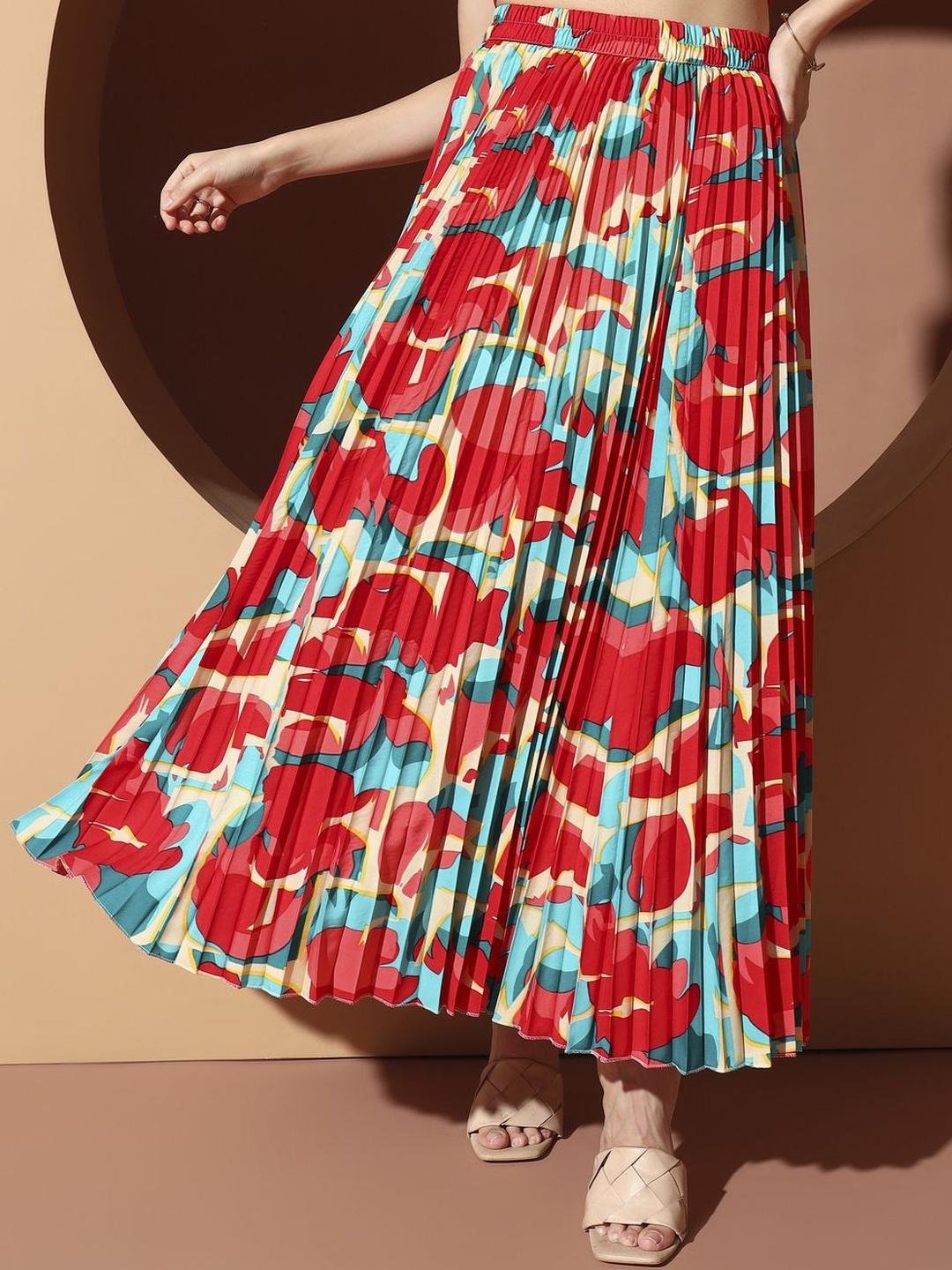 Buy OTABU Abstract Printed A Line Maxi Skirt - Skirts for Women ...