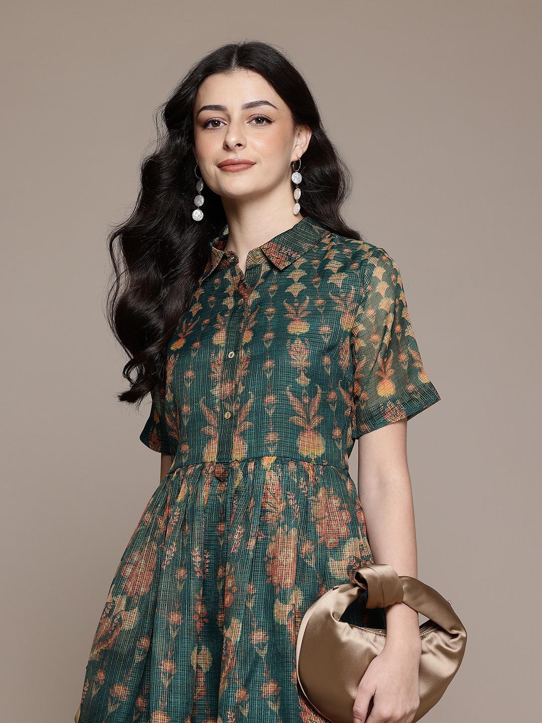 Buy Aarke Ritu Kumar Floral Print A Line Dress - Dresses for Women ...