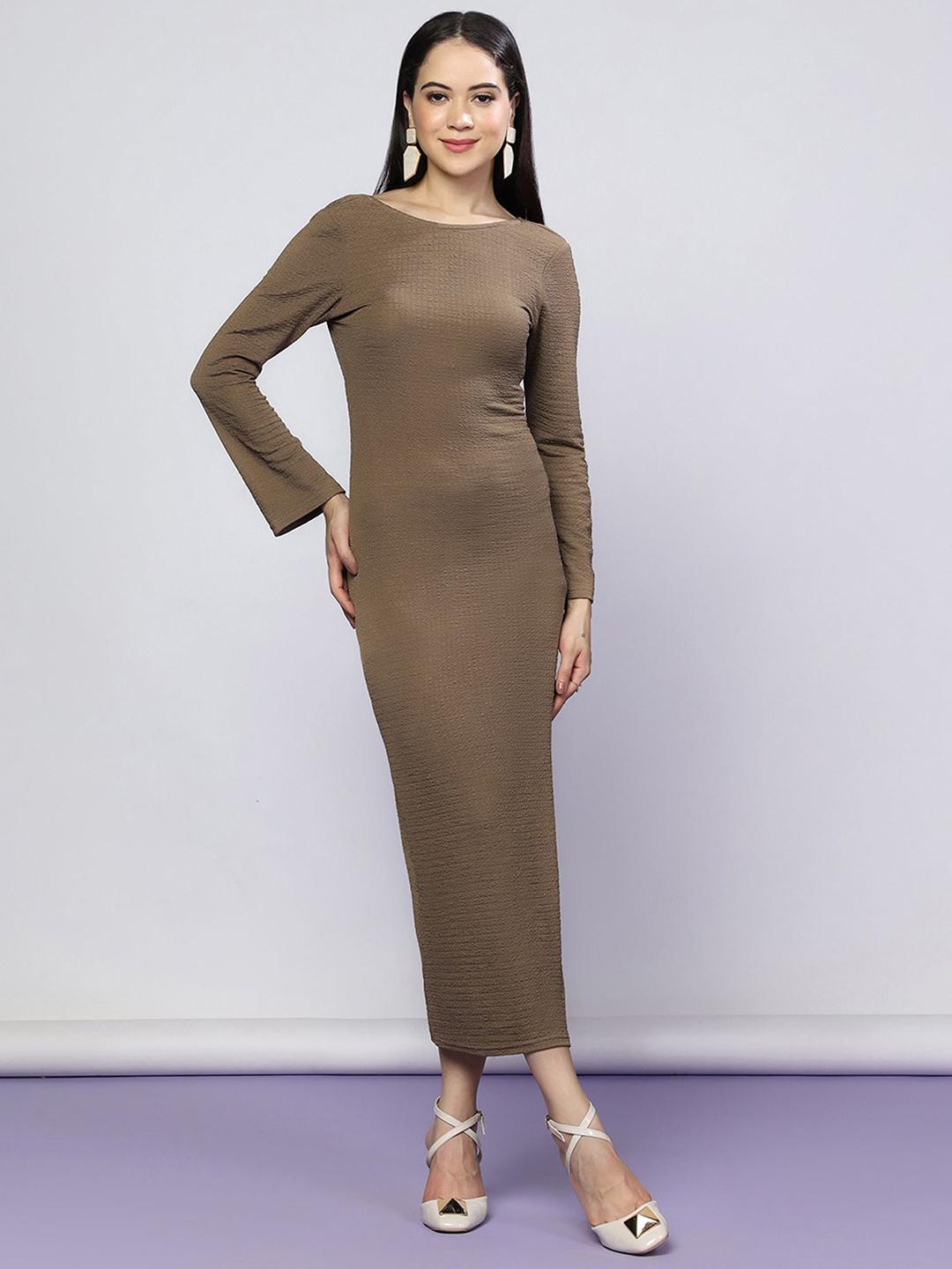 Buy Selvia Women Textured Bodycon Midi Dress - Dresses for Women ...