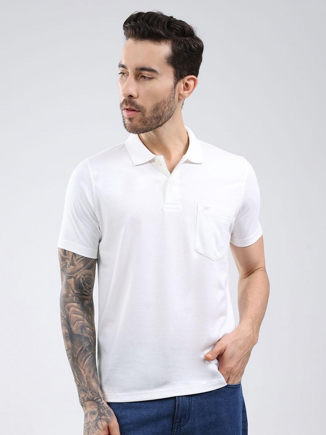 Buy Monte Carlo Polo Collar Short Sleeves Cotton T Shirt - Tshirts for ...