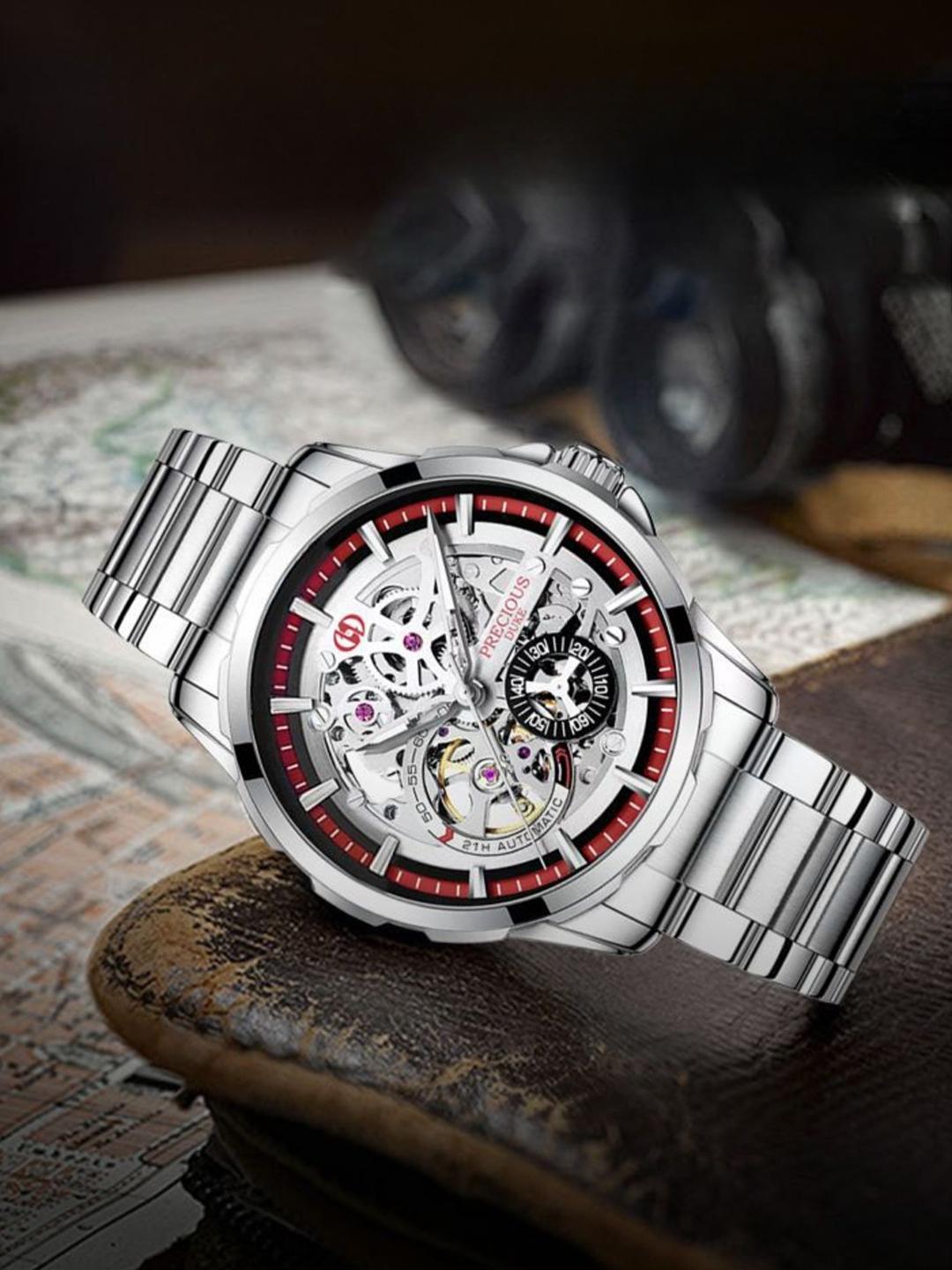 Buy Precious Duke Men Stainless Steel Analogue Motion Powered Watch PD ...
