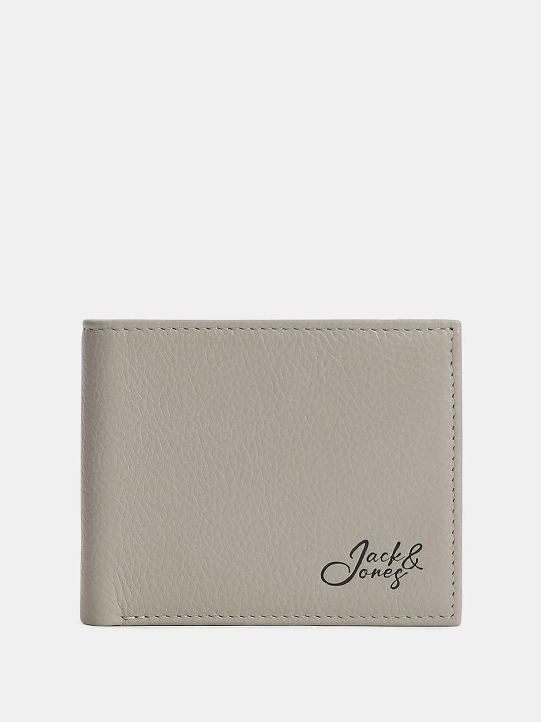 Buy Jack & Jones Men Brand Logo Leather Detachable Flap Two Fold Wallet ...