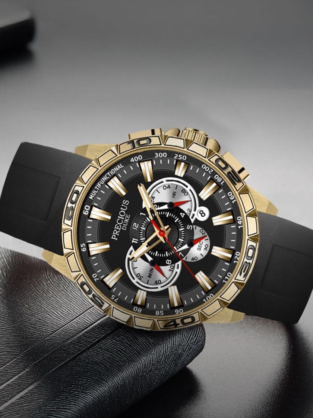Buy Precious Duke Men Skeleton Dial & Stainless Steel Straps Analogue ...