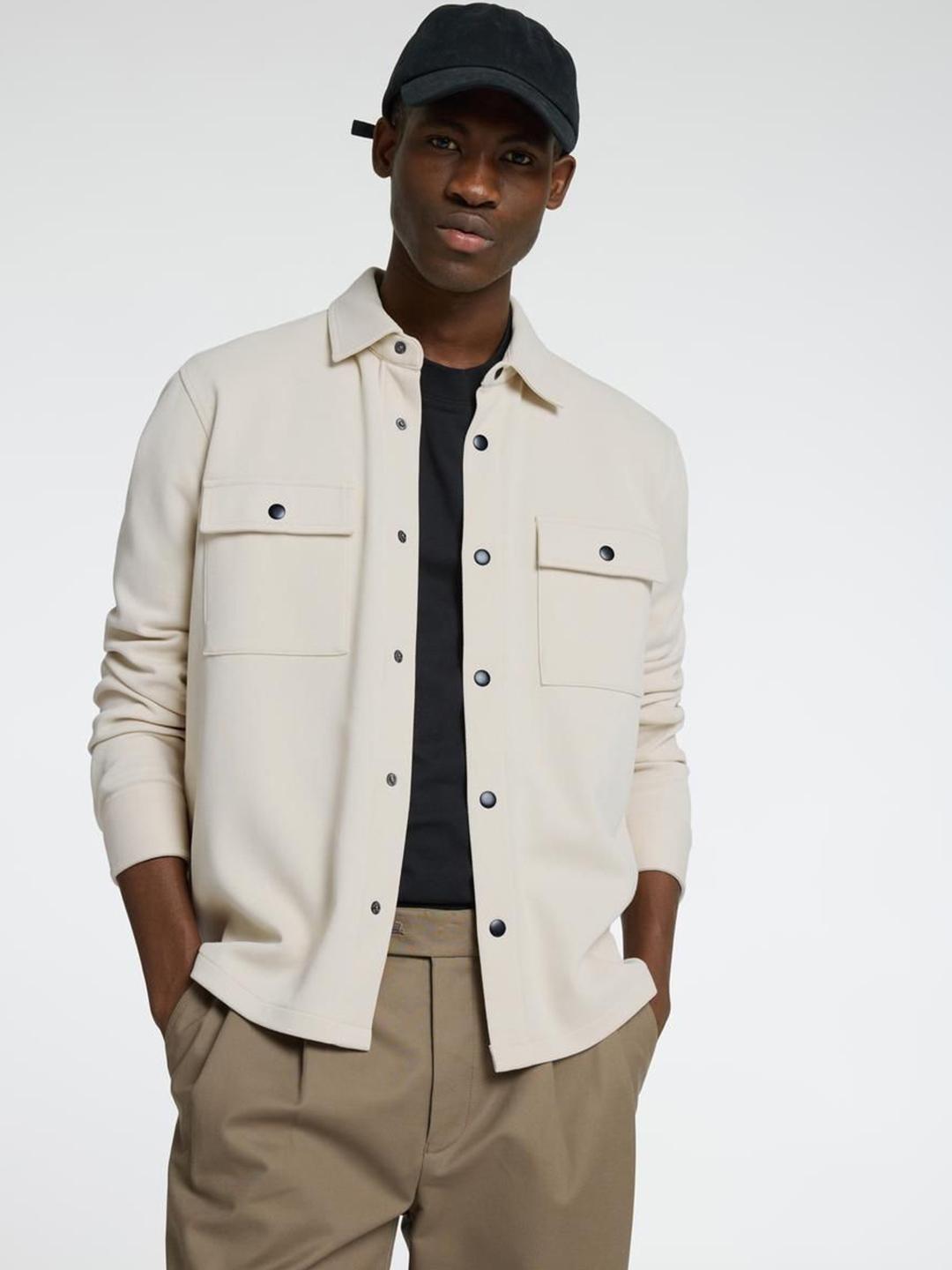 Buy SELECTED Men Solid Spread Collar Casual Shacket - Shackets for Men ...
