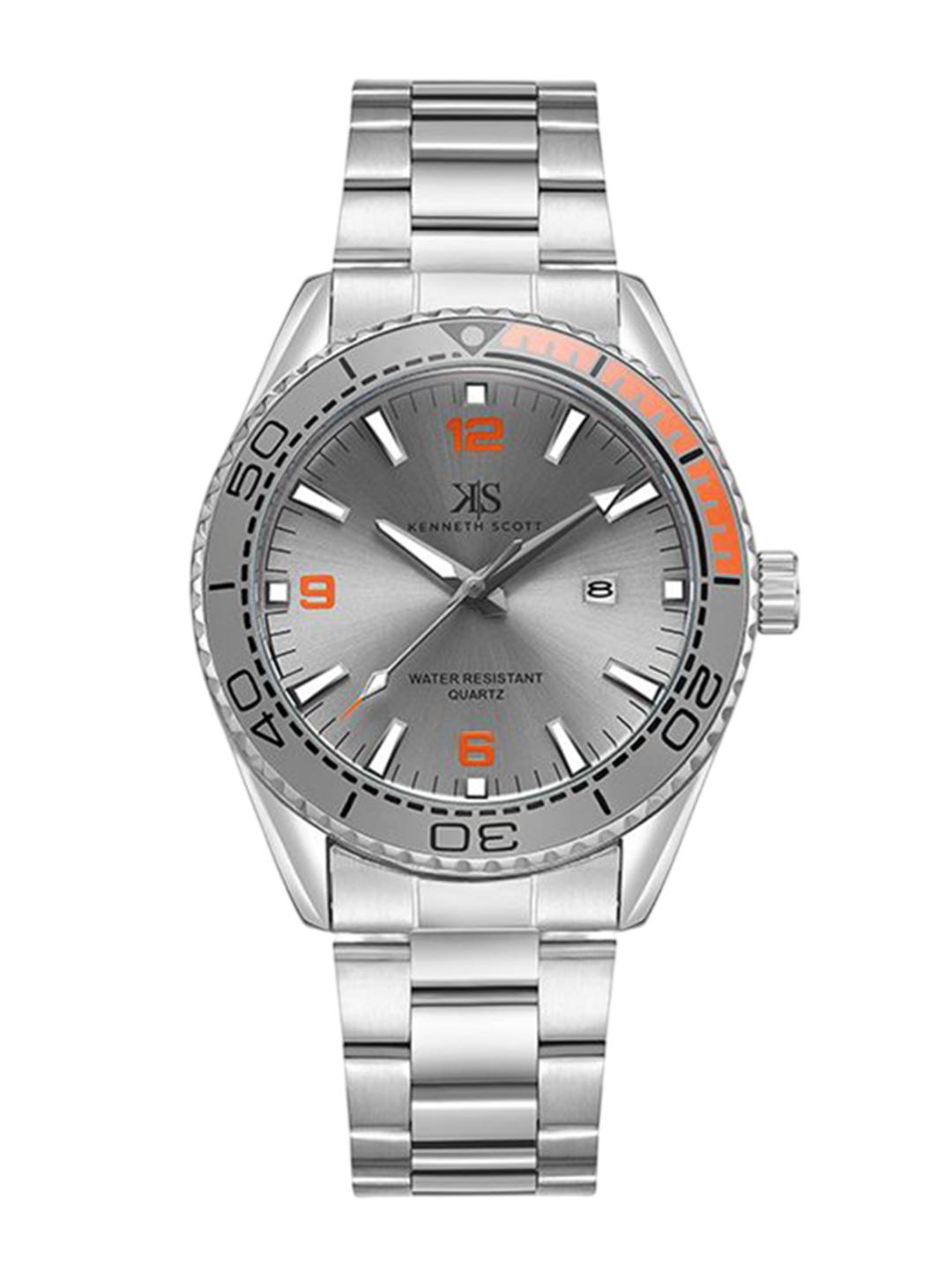 Buy KENNETH SCOTT Men Embellished Dial & Bracelet Style Straps Analogue ...