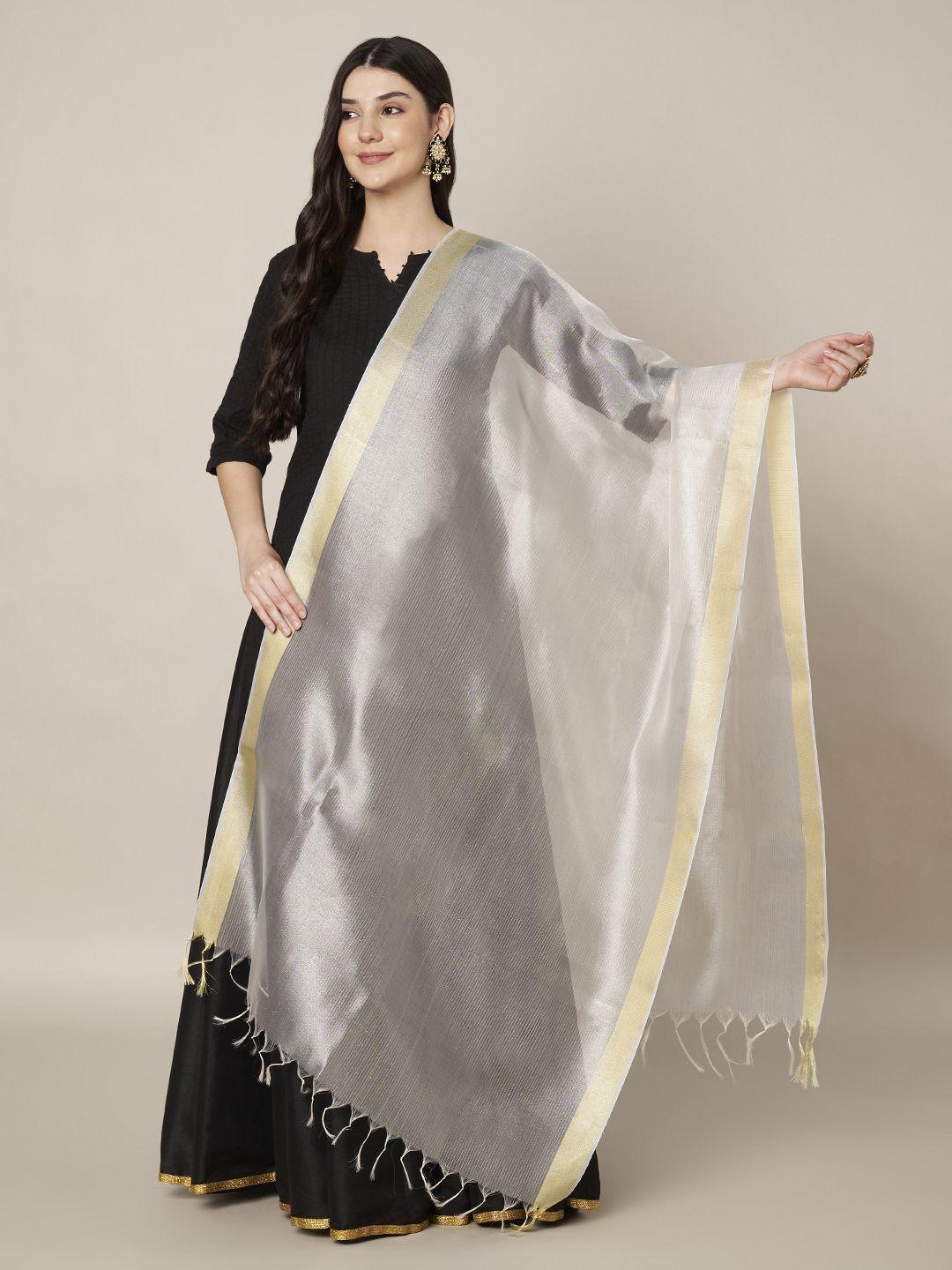 Buy MUFFLY Striped Cotton Silk Dupatta - Dupatta for Women 36660028 ...