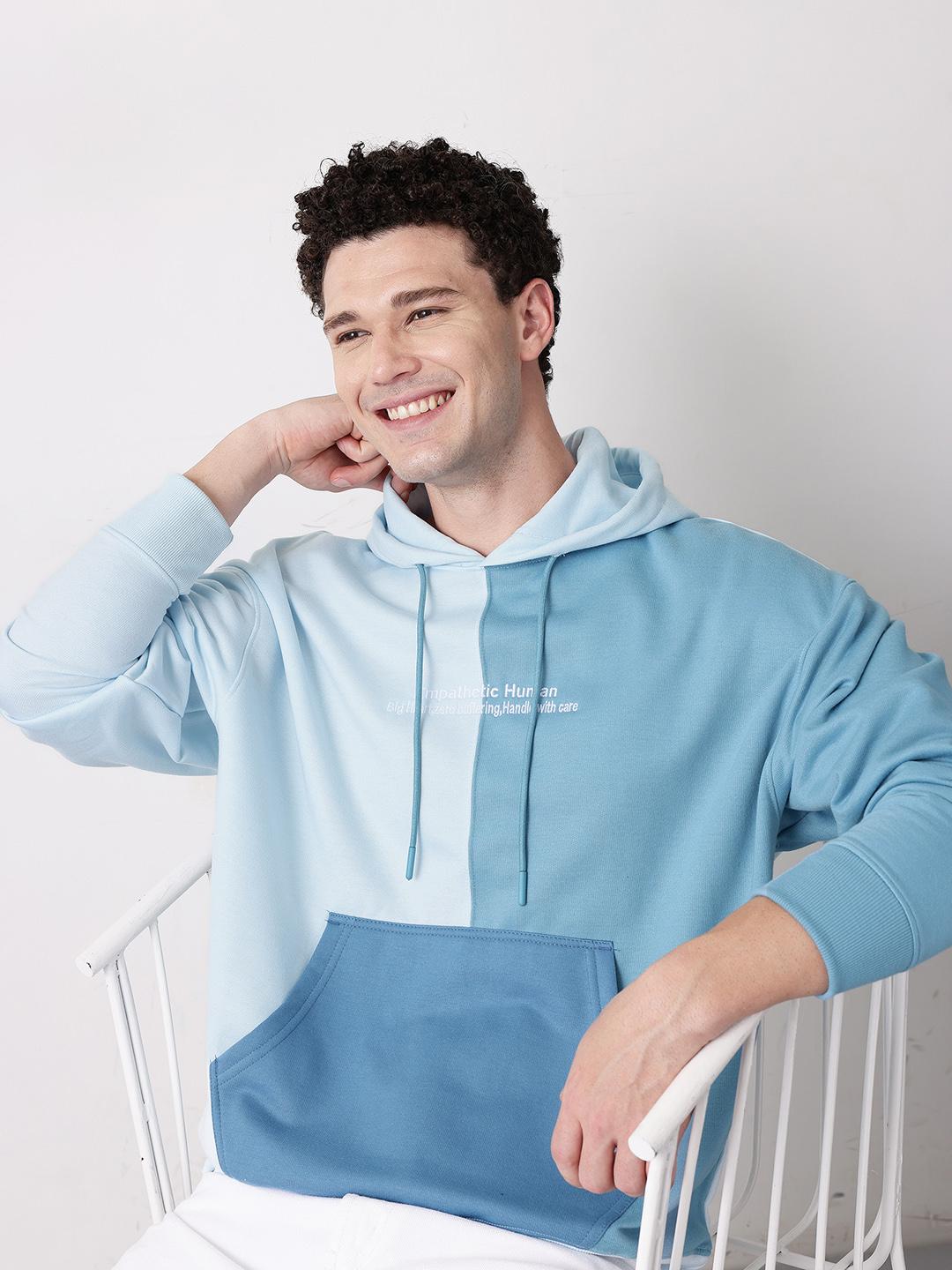 Buy Mast & Harbour Hooded Colourblocked Embroidered Sweatshirt ...