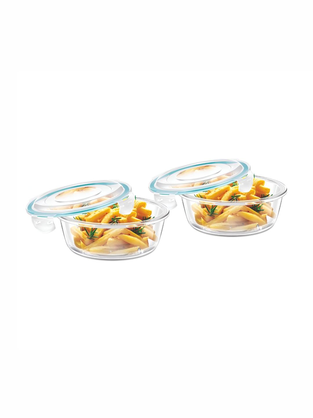 Buy SignoraWare 2 Pcs Transparent Glass Easy To Clean Lock N Store ...