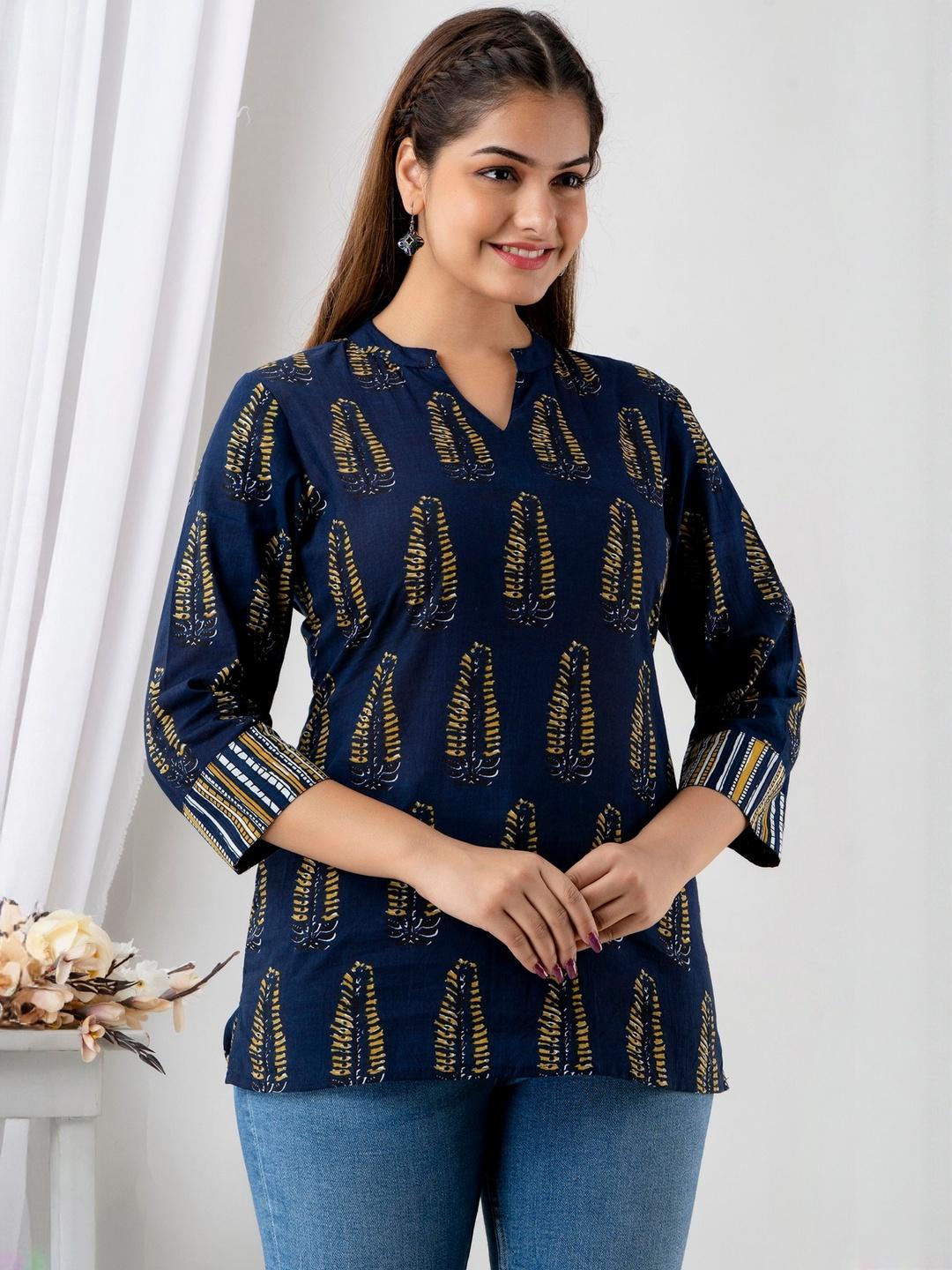 Buy Moda Rapido Women Ethnic Motifs V Neck Regular Top - Tops for Women ...