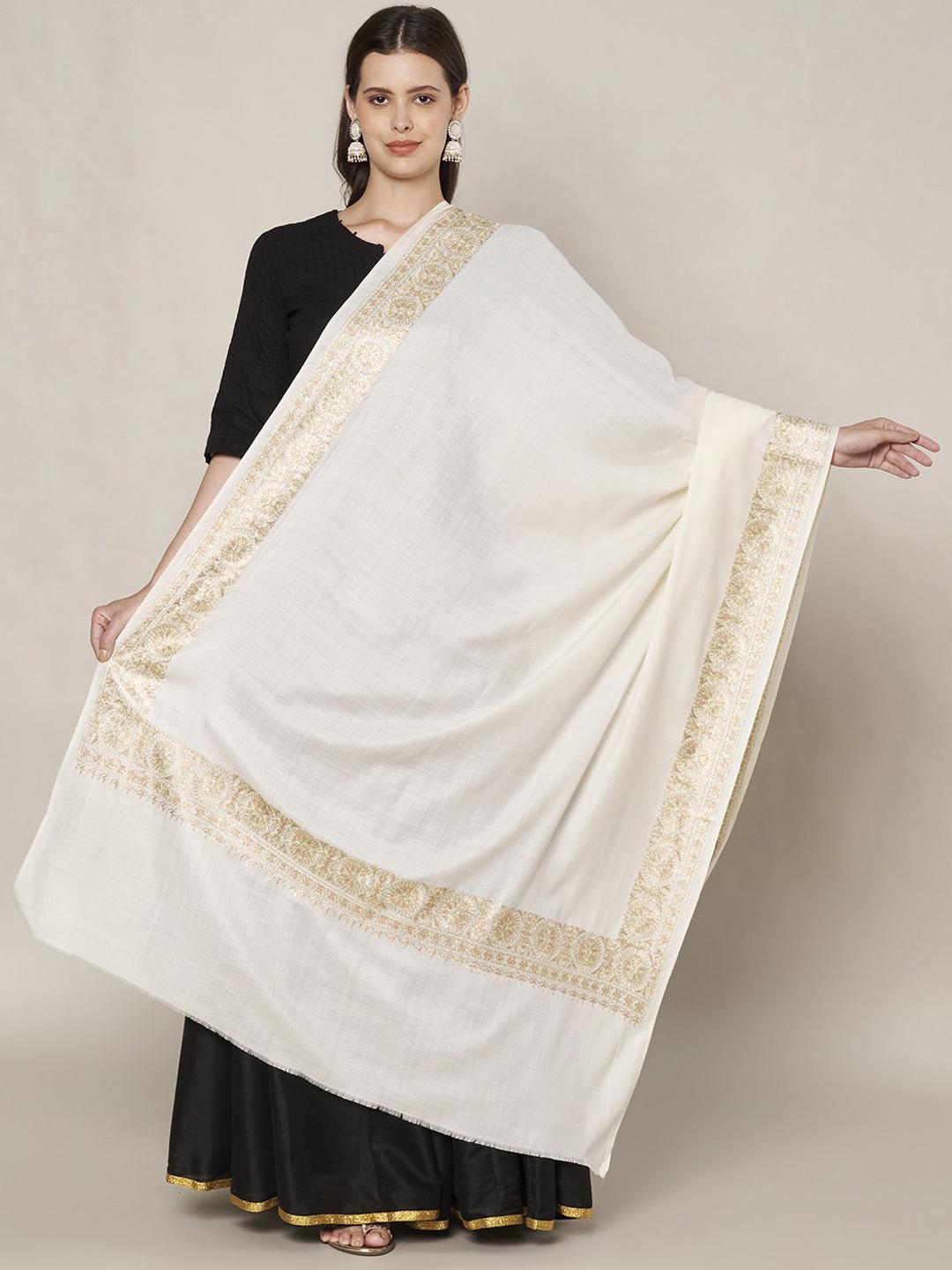 Buy MUFFLY Floral Embroidered Shawl - Shawl for Women 36686916 | Myntra