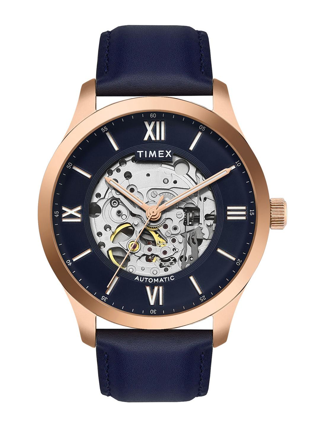 Buy Timex Round 21mm Blue Dial Analog Automatic Men Watch TWEG208SMU13 ...