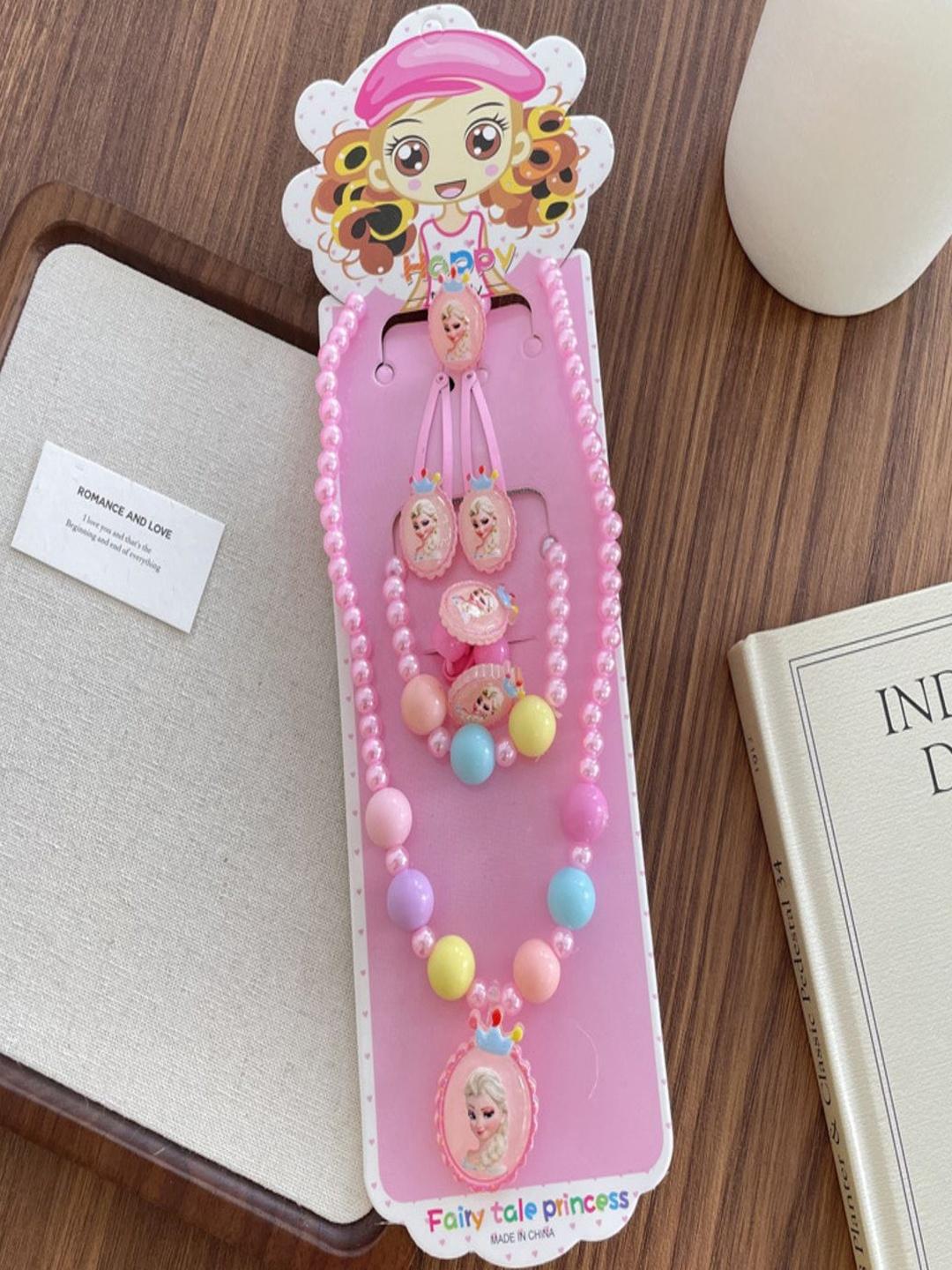 Buy SAPRAA TRENDS Kids Girls Pink Artificial Stones & Beads Jewellery ...