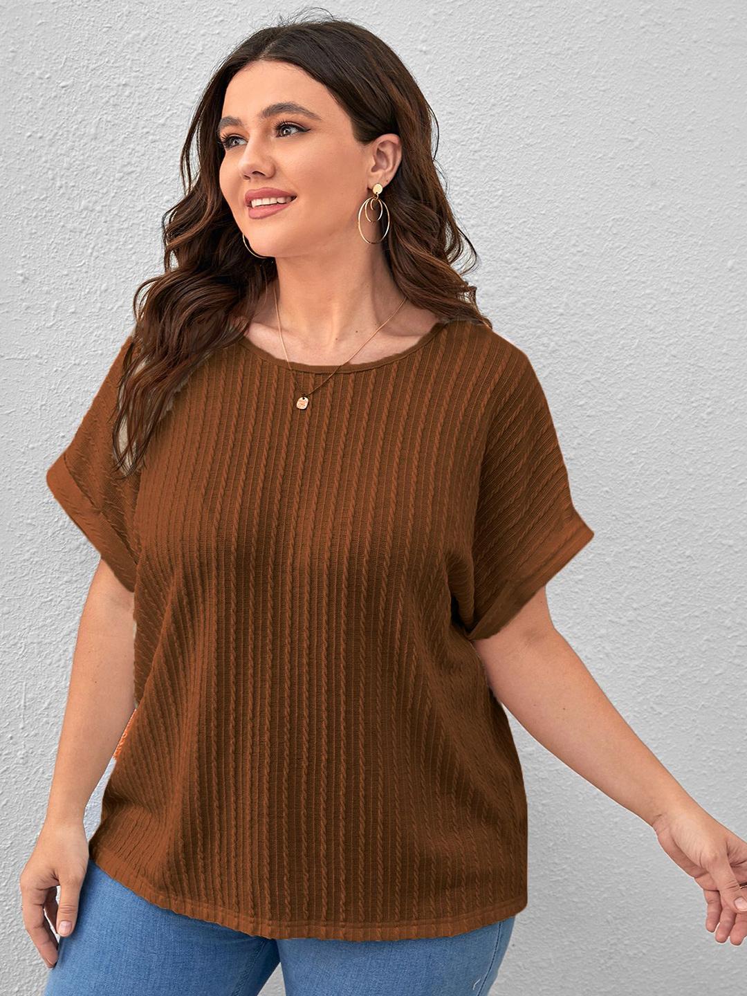 Buy RAHI TRENDZ Women Geometric Self Design Extended Sleeves Top - Tops ...