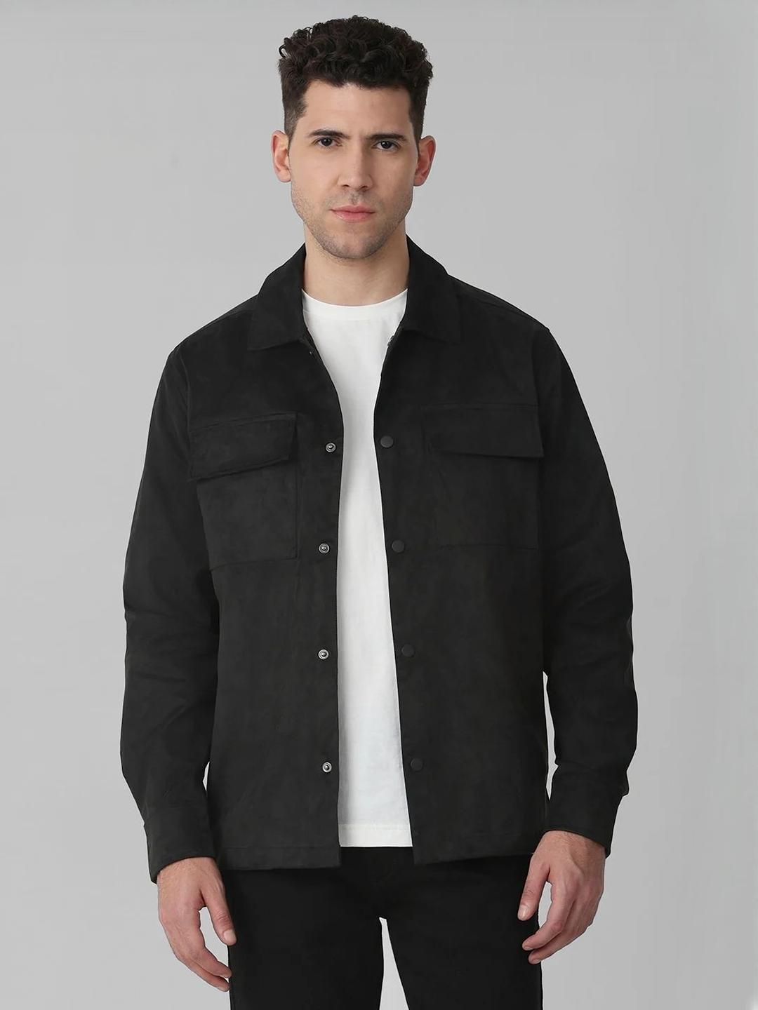 Buy Mufti Men Spread Collar Solid Casual Tailored Jacket - Jackets for ...