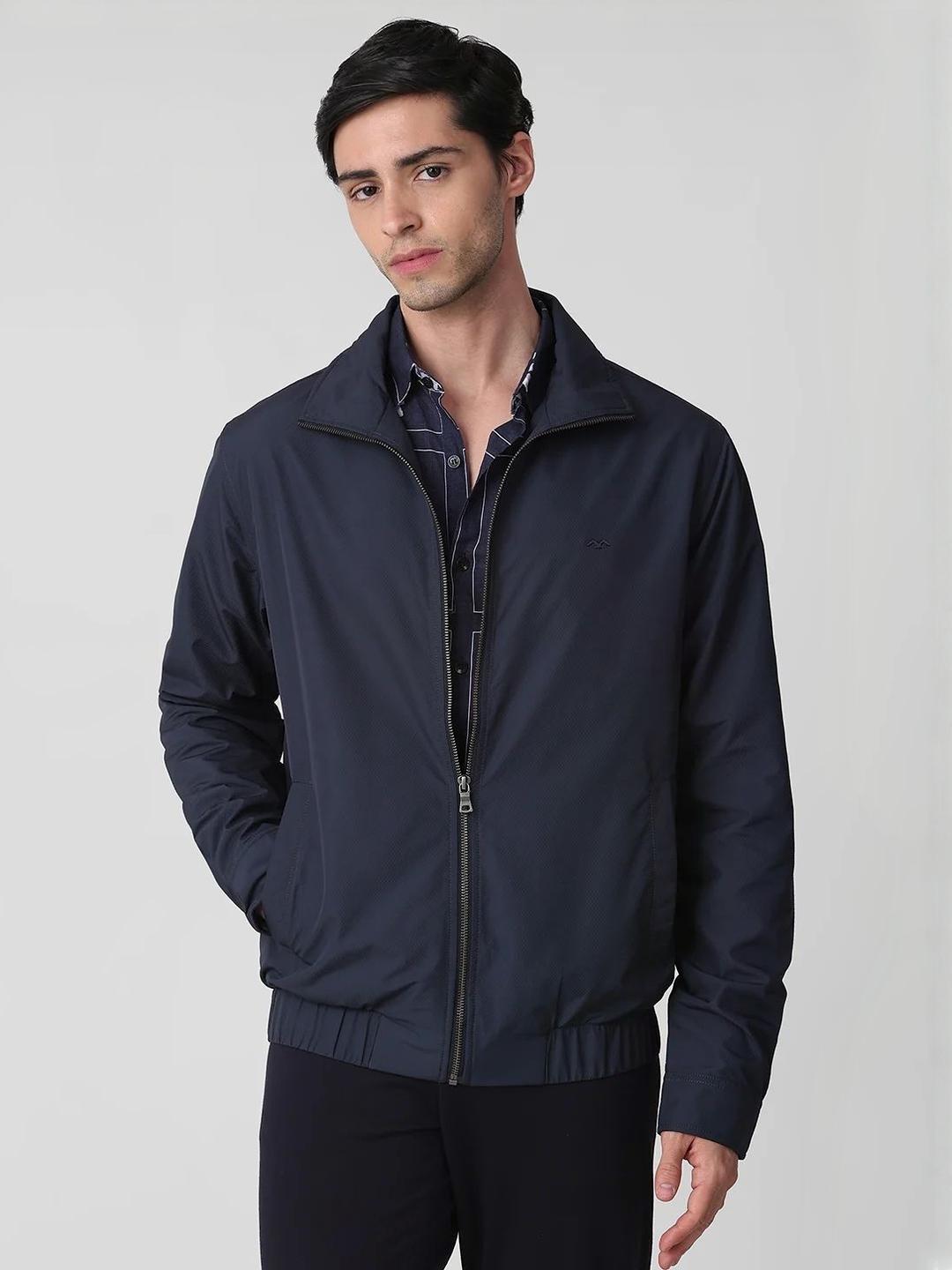 Buy Mufti Men Spread Collar Solid Bomber Jacket - Jackets for Men ...