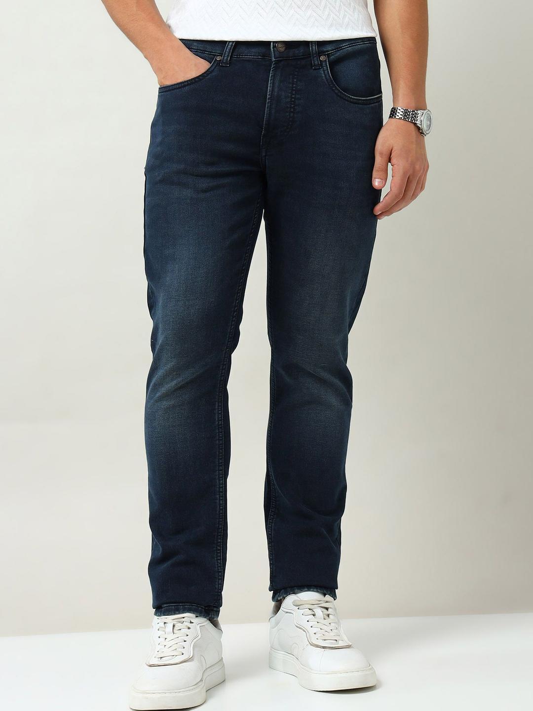 Buy AD By Arvind Men Comfort Slim Fit Mid Rise Light Fade Jeans - Jeans ...