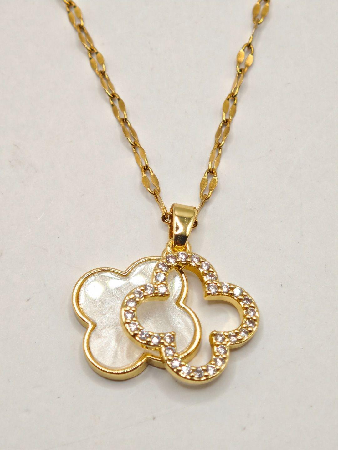 Buy SAPRAA TRENDS Gold Plated American Diamonds Studded Floral Shaped ...