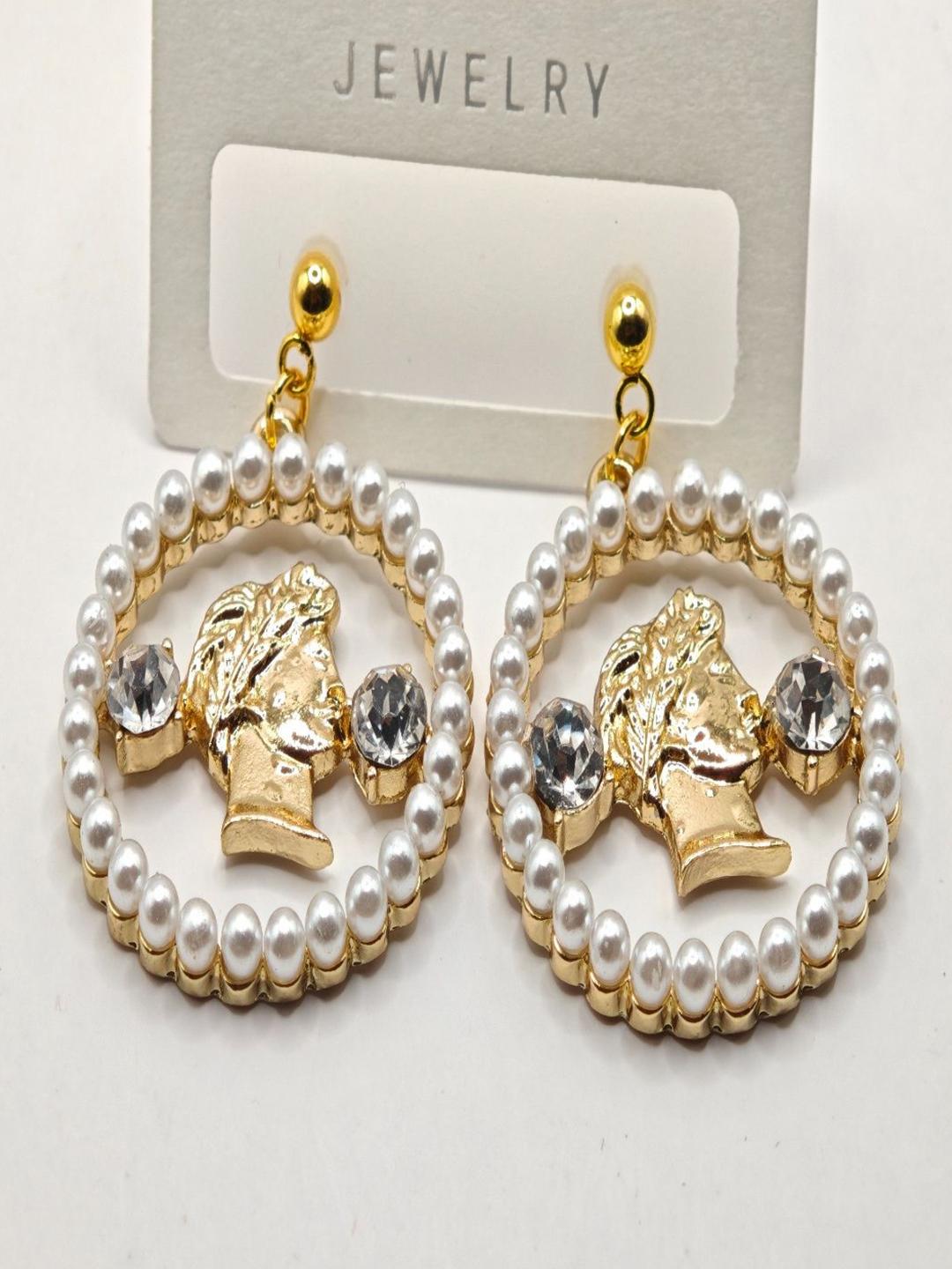 Buy SAPRAA TRENDS Gold Plated American Diamond Studded & Beaded Anti ...