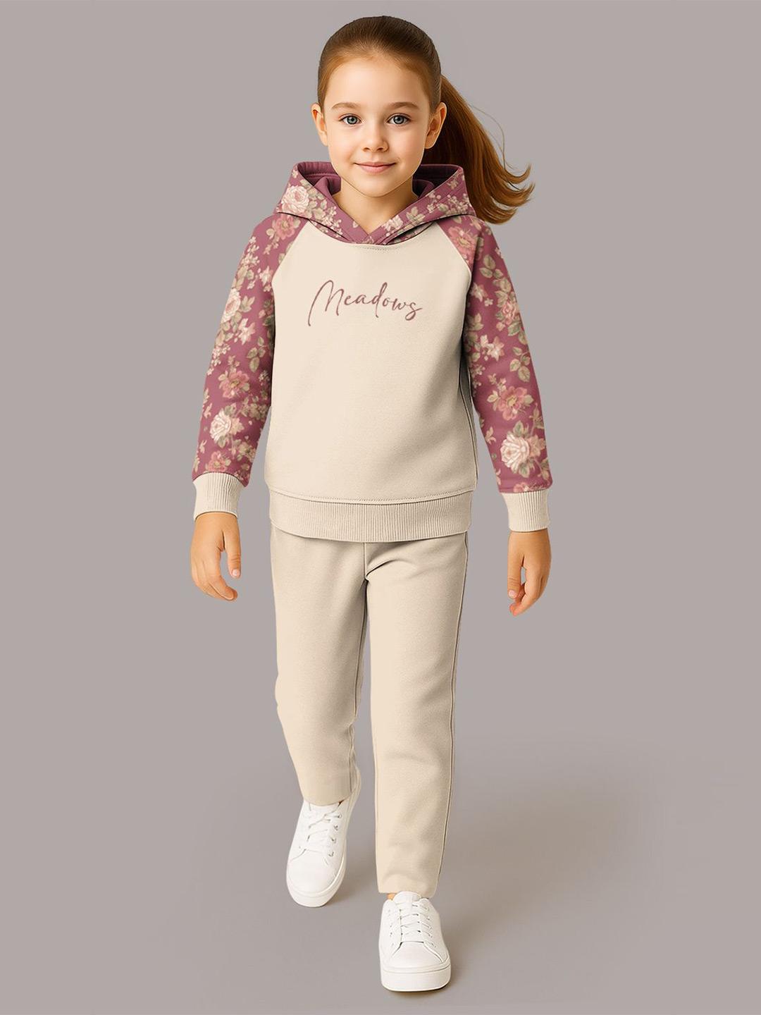 Buy HELLCAT Girls Printed Hooded Sweatshirt With Trouser - Clothing Set ...