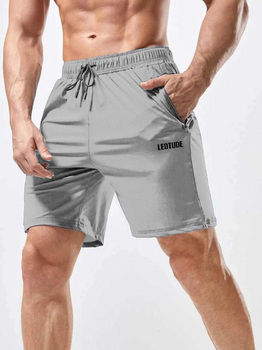 Buy Leotude Men Typography Printed Mid Rise Regular Fit Sports Shorts ...