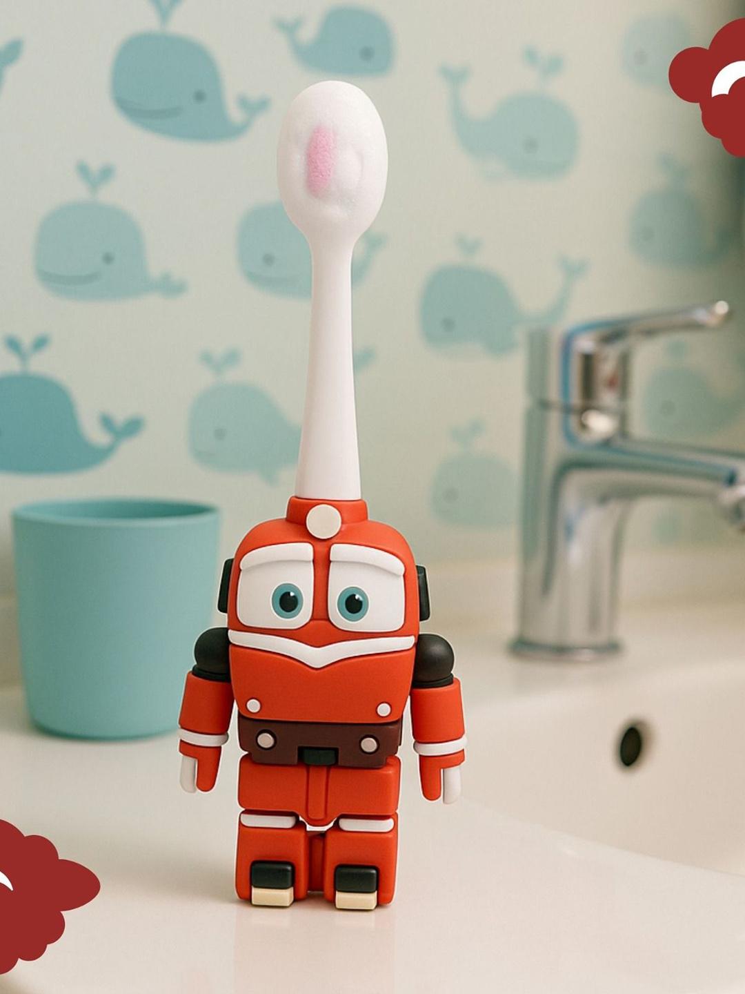 Buy The Little Lookers Kids Red Robot Shape Soft Bristles Toothbrush ...