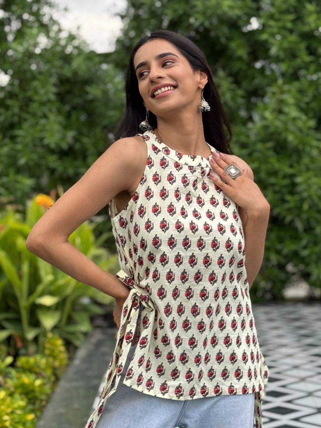 Buy DEASHA INDIA Women Floral Printed Pure Cotton Kurti - Kurtis for ...