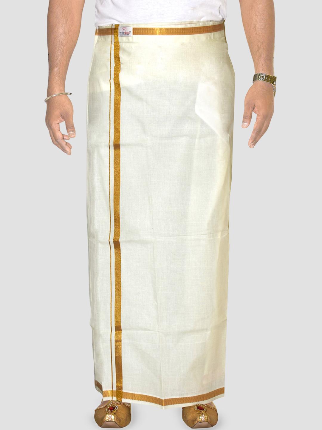 Buy TUNI MANI Men Cotton Adjustable Velcro Pocket Dhoti - Dhotis for ...
