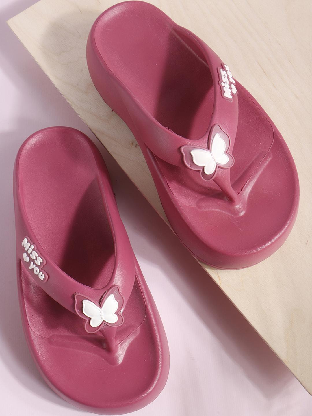 Buy SUKUN Women Maroon EVA Thong Flip Flops - Flip Flops for Women ...