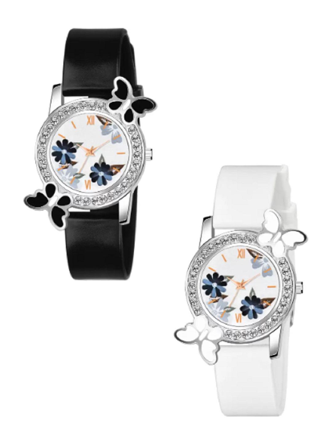 Buy Miss Perfect Women Set Of 2 Printed Dial & Straps Analogue Watch ...